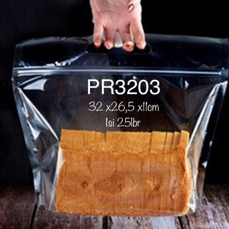 Jual Plastic Zipper Toast Bag Kemasan Kantong Plastik Roti Tawar PR3203 ...