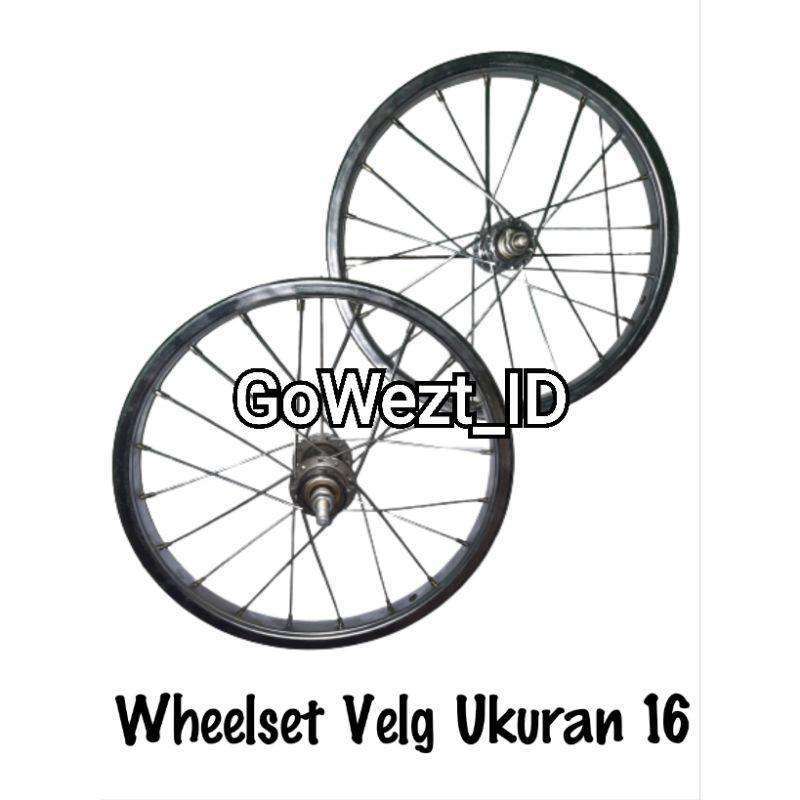 Jual Wheelset Velg Sepeda Ukuran 16 Silver Besi Depan / Belakang | High ...