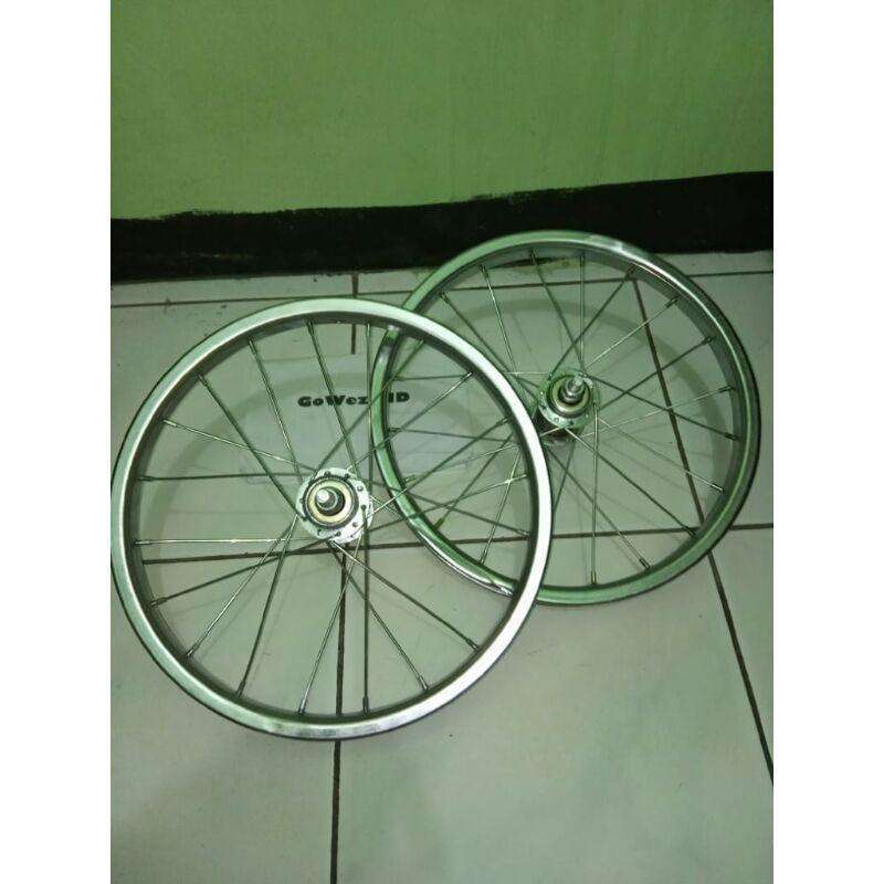 Jual Wheelset Velg Sepeda Ukuran 16 Silver Besi Depan / Belakang | High ...