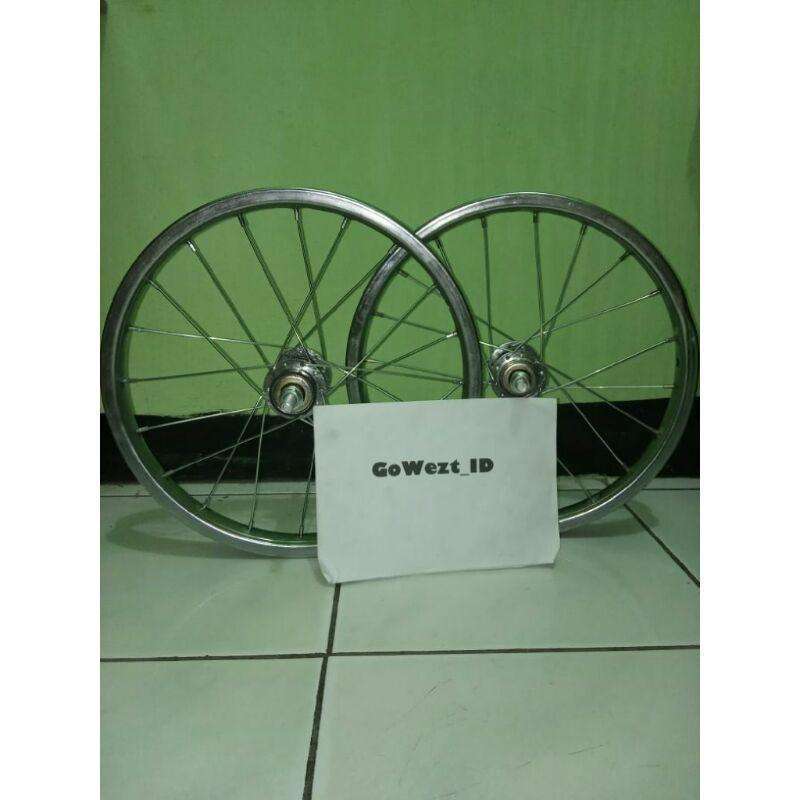 Jual Wheelset Velg Sepeda Ukuran 16 Silver Besi Depan / Belakang | High ...