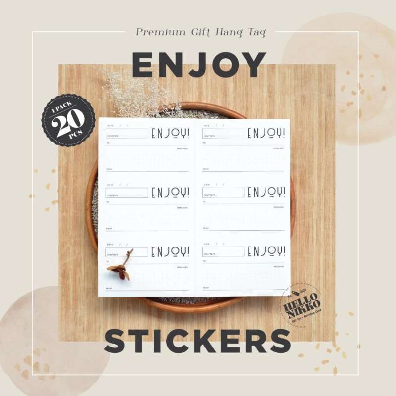 Jual Enjoy sticker label kartu ucapan pengiriman enjoy tag hadiah box ...