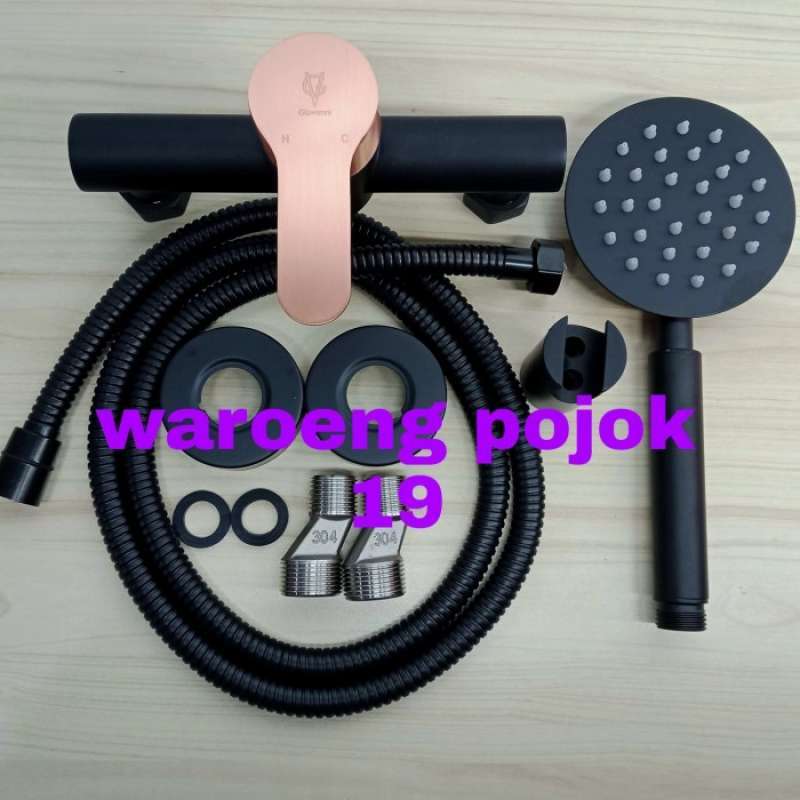 Jual KRAN SHOWER PANAS DINGIN/KRAN SHOWER MIXER HITAM GIOVANNI-300BG di ...