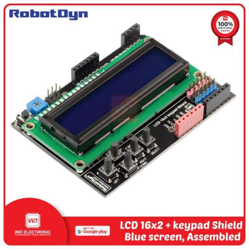Jual ROBOTDYN LCD 16x2 KEYPAD SHIELD ARDUINO LCD KEYPAD SHIELD BLUE GREEN - Biru di Seller ...