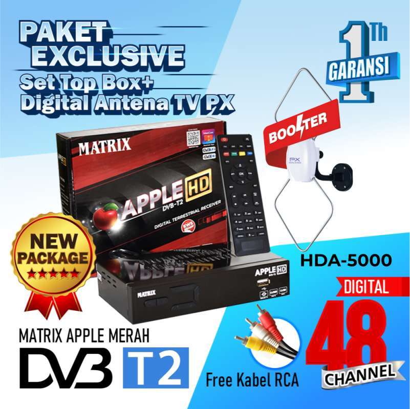Jual Receiver Stb Tv Dvb T2 Set Top Box Matrix Apple Matrix Merah ...