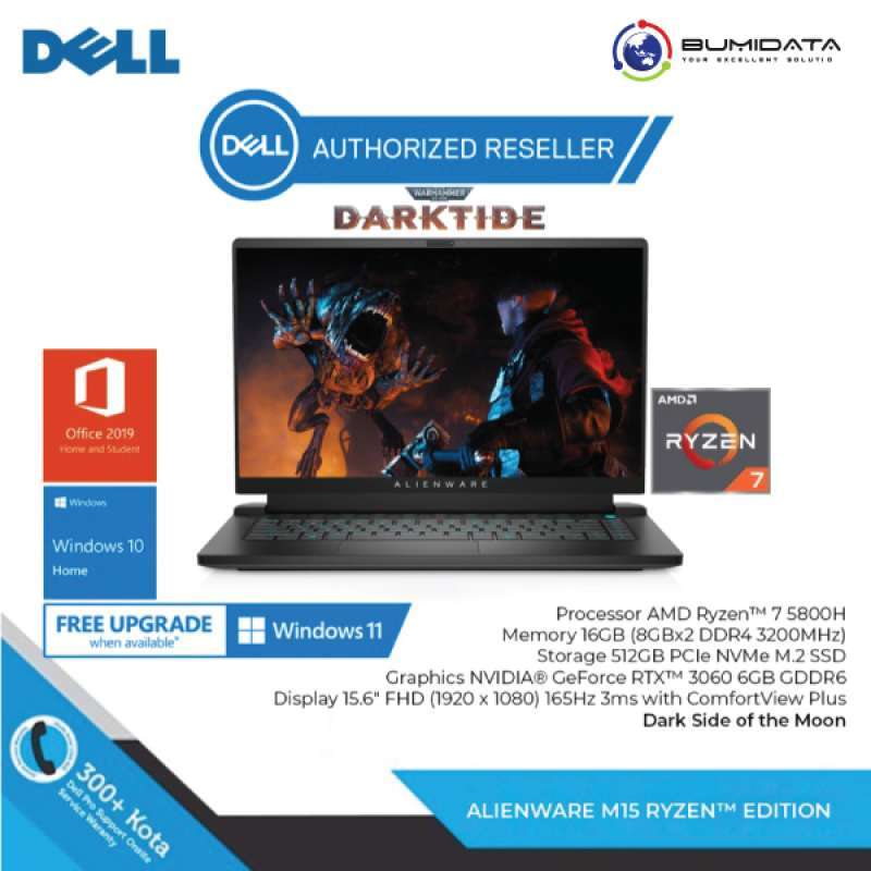 Jual Dell Alienware M15 Ryzen 7 5800h 16gb 512gb Rtx3060 W10 Ohs Dark ...