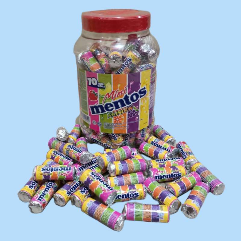 Jual 1 Toples - Mentos Mini Roll Rainbow Permen Toples [70 roll] di ...