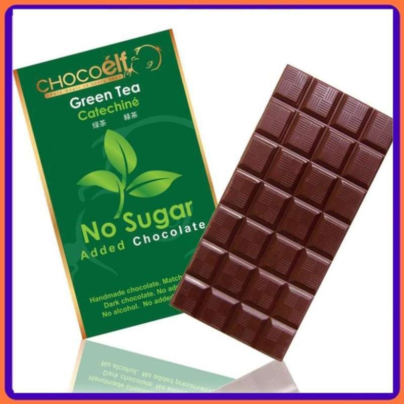 Promo Chocoelf Green Tea Sugar Free Dark Chocolate - Coklat Cokelat ...