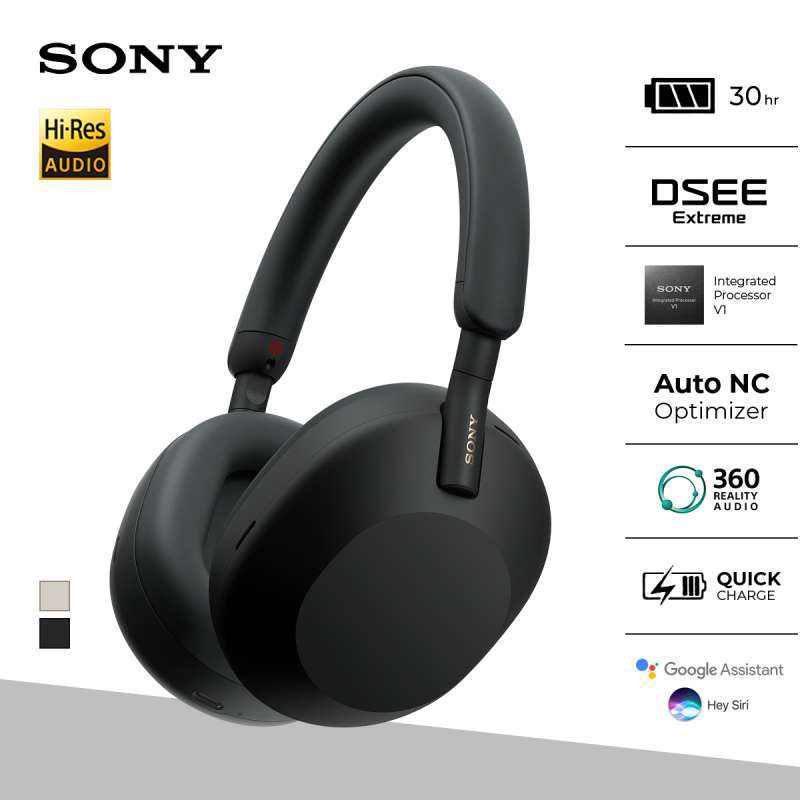 Promo Sony Wh-1000xm5 Wireless Noise Cancelling Headphone / Wh1000xm5 - Black Diskon 22% Di ...