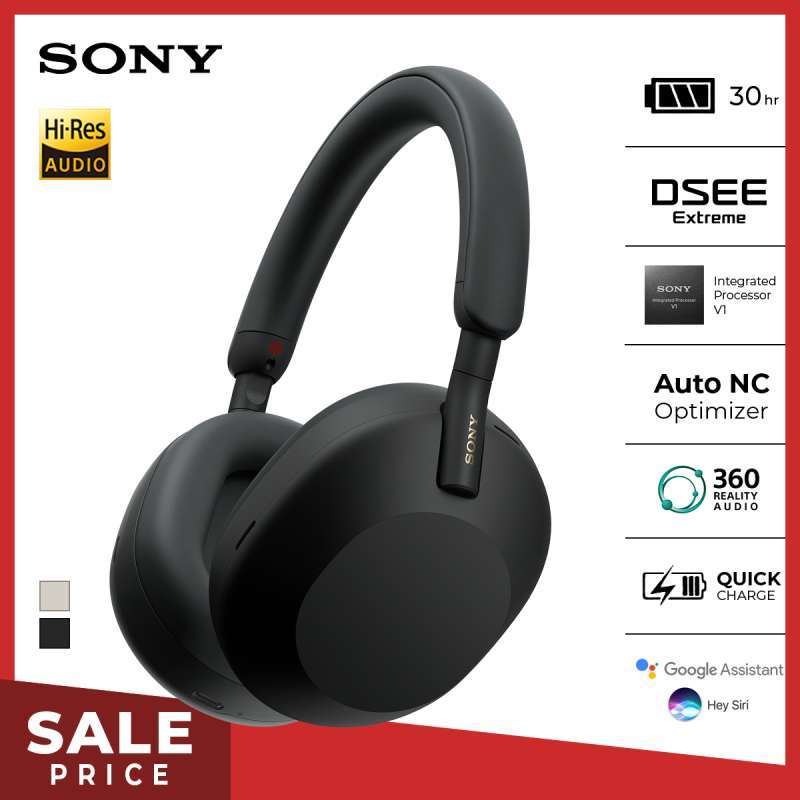 Promo Sony Wh-1000xm5 Wireless Noise Cancelling Headphone / Wh1000xm5 - Black Diskon 22% Di ...