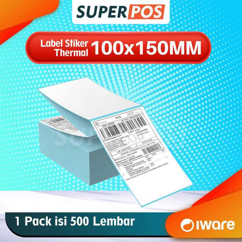 Jual LABEL STICKER THERMAL BARCODE 100x150MM ISI 500 LEMBAR di Seller Super Pos Official Store ...