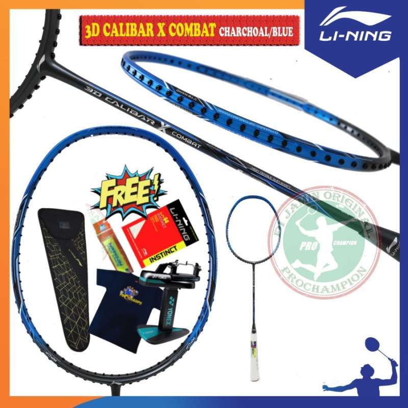 Jual LINING 3D CALIBAR X COMBAT RAKET BADMINTON ORIGINAL - CORAL BLUE ...