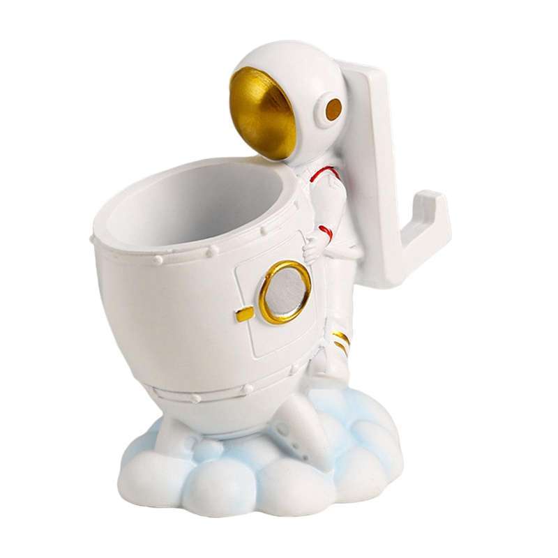 Jual Astronaut Pen Pencil Holder Storage Box Spaceman Statue Decor Hold ...