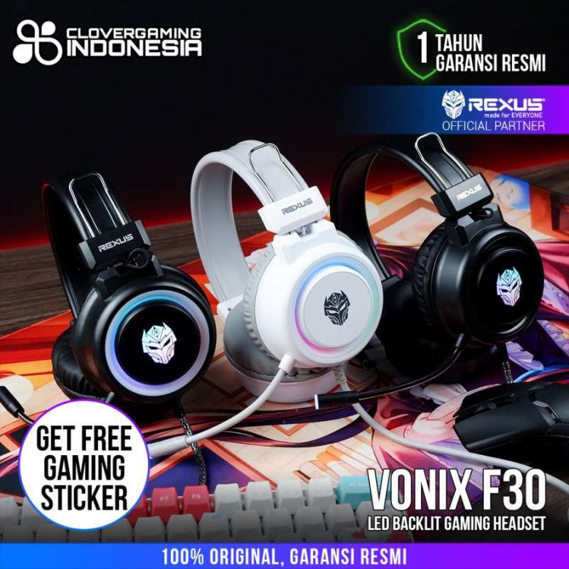 Jual Rexus Vonix F30 LED Backlit - Gaming Headset - Merah Muda di ...