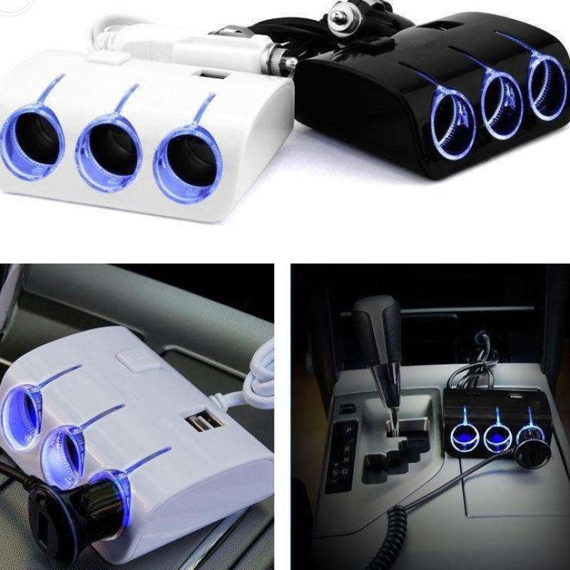 Jual []Adaptor Charger USB Ganda Splitter Soket Pemantik Rokok Mobil 3 ...
