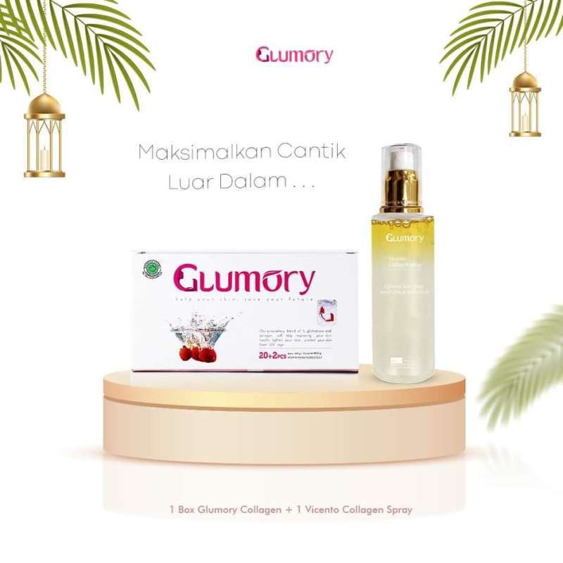 Jual 2 Box Glumory Beauty Plus 1 Vicento Glumor Beauty Collagen Minuman Kolagen Glutathione ...
