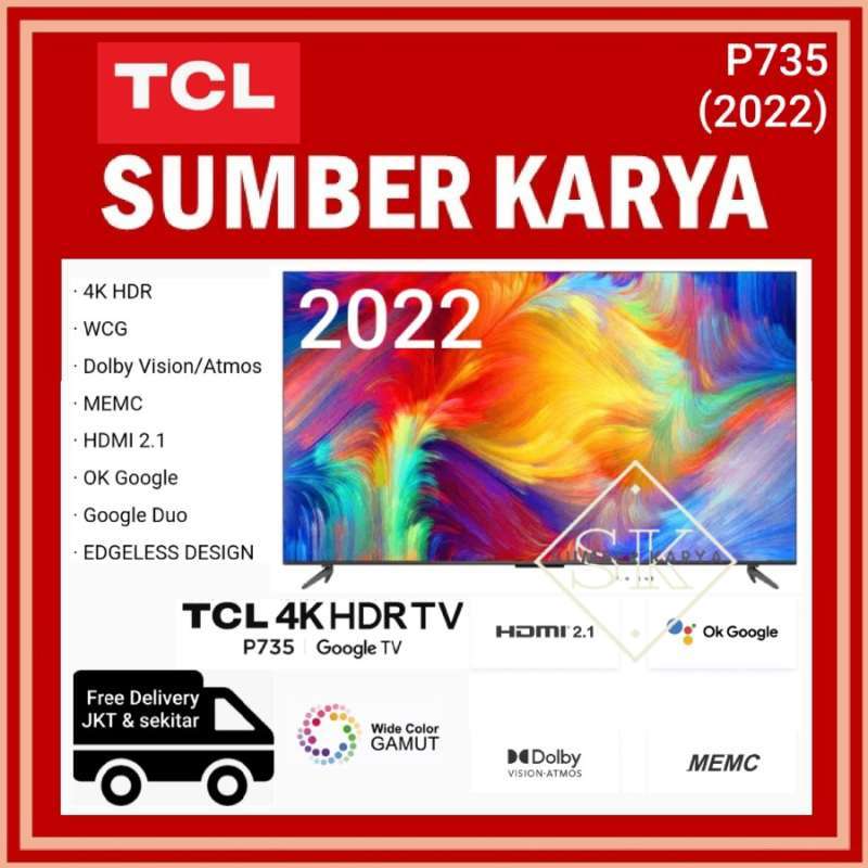 Jual Tcl 50p735 (2022) 50 Inch Uhd 4k Smart Led Tv Android 11 Dolby ...