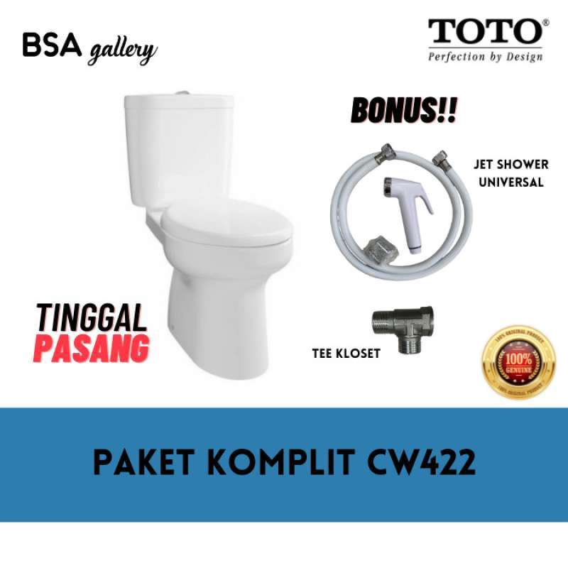 Jual KLOSET DUDUK TOTO CW422J KOMPLIT SET / KLOSET TOTO 422 + JET ...
