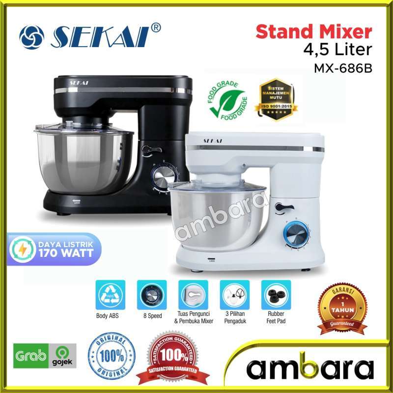 Promo SEKAI Stand Mixer 4,5 Liter MX686B Pengaduk Adonan Low Watt MX ...