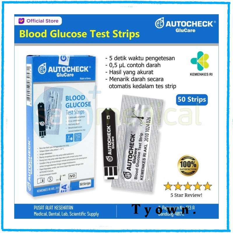 Jual Perlengkapan medis Autocheck Glucare Test Strip Glucose - Strip ...