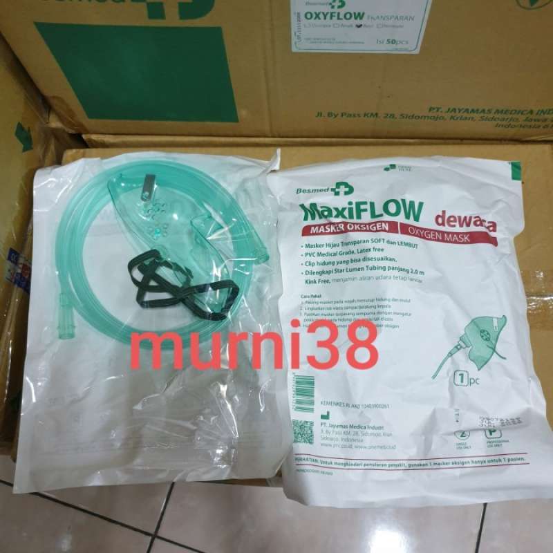 Promo Maxyflow Dewasa Onemed/Masker Oksigen dewasa/Mask Oxyflow Adult ...