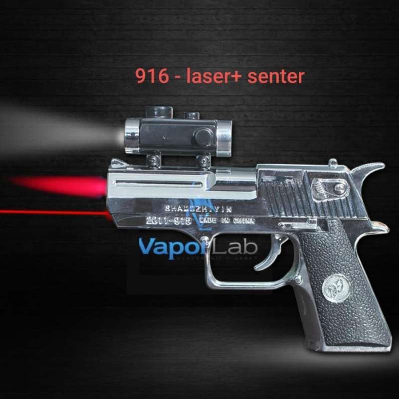 Jual mancis korek api gas bara pistol mini gun laser pointer lighter ...