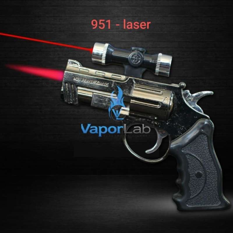 Jual mancis korek api gas bara pistol mini gun laser pointer lighter ...