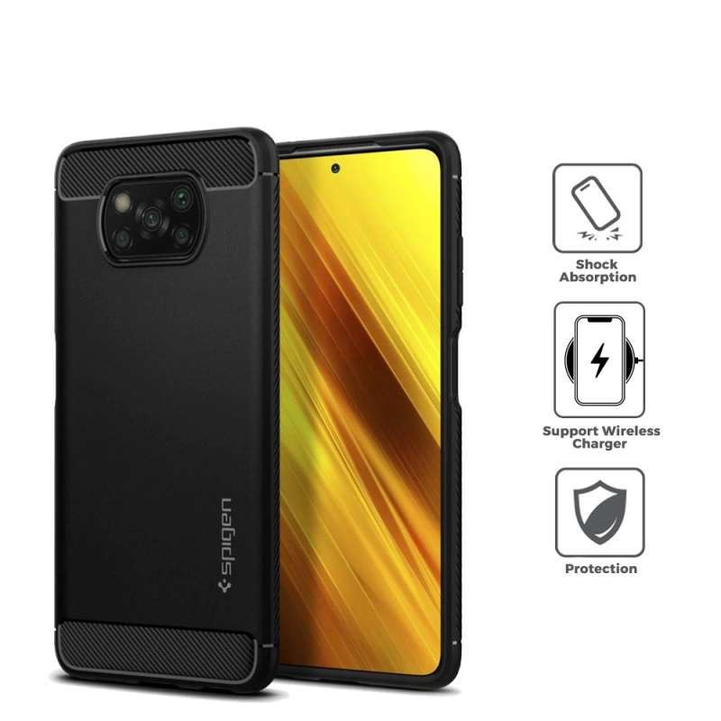 Promo Case Xiaomi Poco X3 PRO/NFC Spigen Rugged Armor Carbon Softcase ...