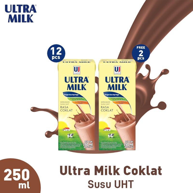 Jual Paket Ultra Milk Susu UHT Coklat [12x250mL] + Free Ultra Milk ...