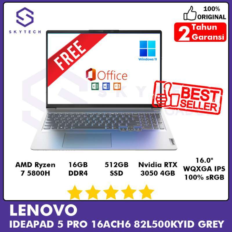 Jual LAPTOP LENOVO IDEAPAD 5 PRO 16ACH6 KYID RYZEN 7 5800H RAM 16GB SSD ...