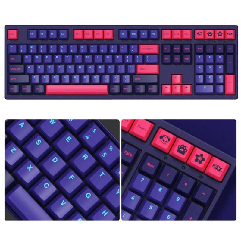 Promo KEYCAPS AKKO NEON 157 KEYS CHERRY PROFILE PBT DOUBLESHOT KEYBOARD ...