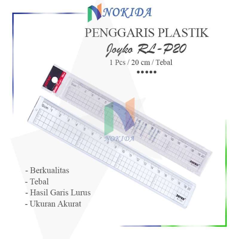 Jual Nokida Penggaris Plastik Joyko RL-P20 [20 Cm] / Plastik Ruler ...