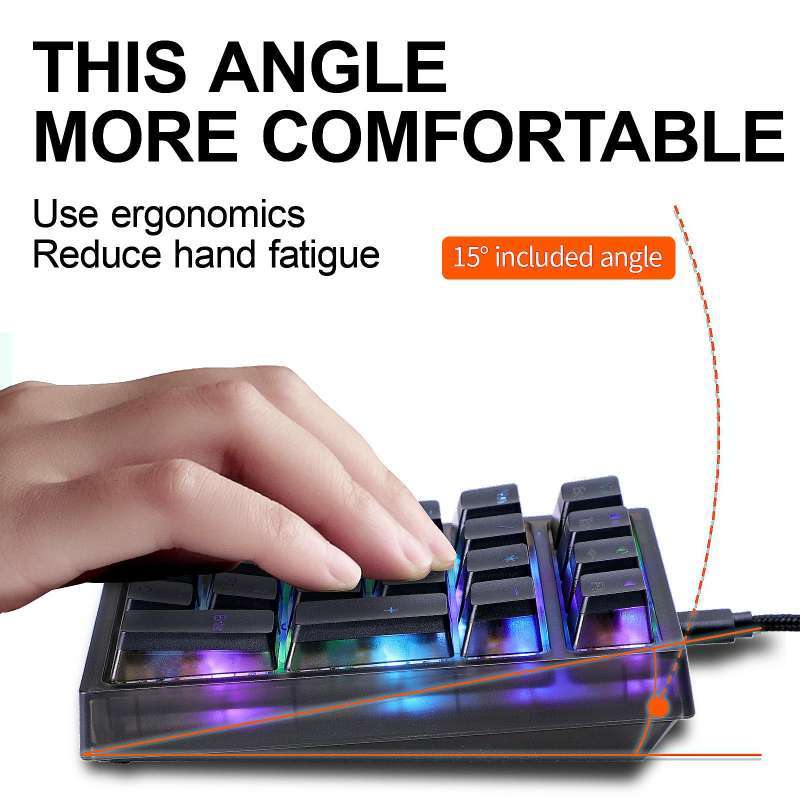 Promo 21 Keys Wired Mechanical Numeric Keypad USB Numpad for Cashier PC ...