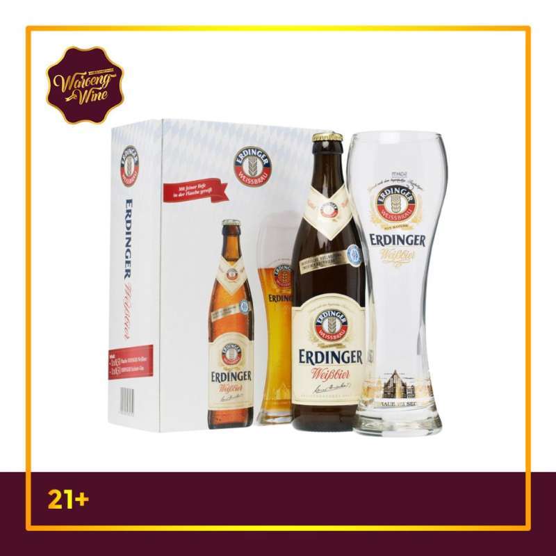 Jual PROMO 1 Dus Beer Erdinger Weissbier German Bir 500ml (Free Gelas ...