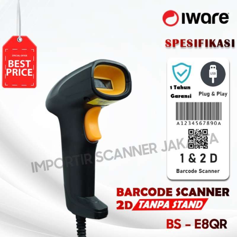 Promo Barcode Scanner Iware 1d 2d Usb Bluetooth Wireless High Sensitif ...