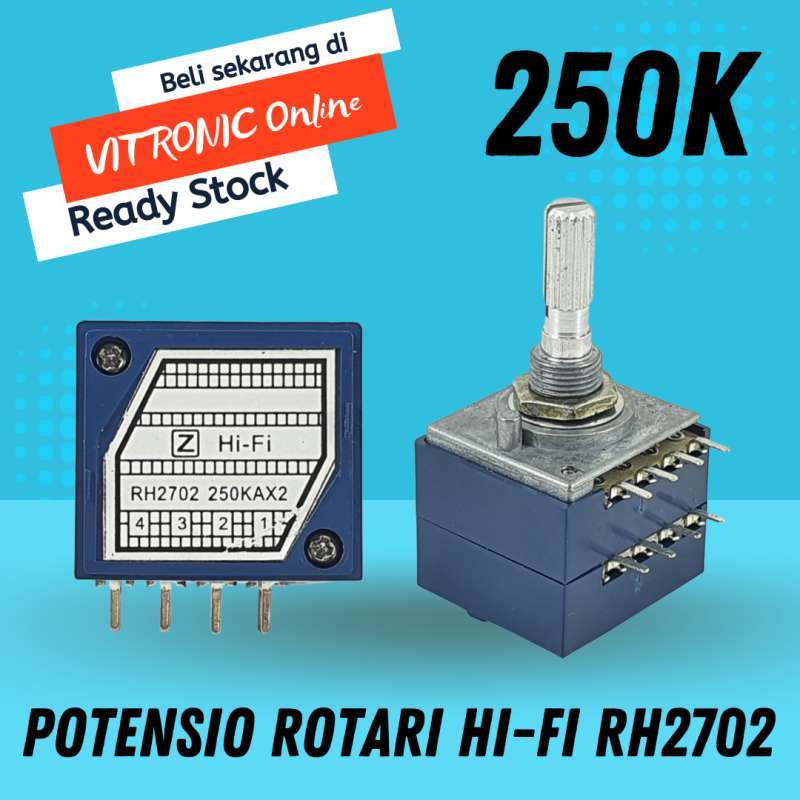 Jual Potensio Rotari Hi-Fi RH2702 8 pin 250k Drat Stereo Kaki 4-4 Lurus ...