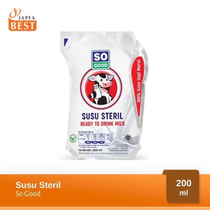 Promo Susu Sapi Steril Pouch So Good 200ml Diskon 19% di Seller Japfa ...