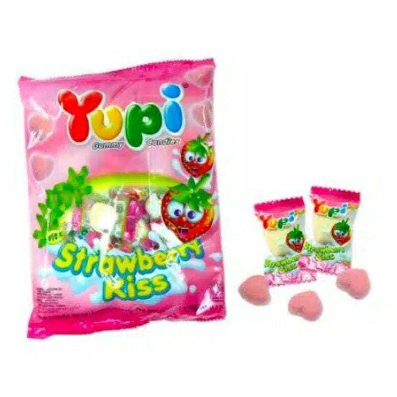 Jual Permen yupi strawberry kiss zak (120gr) permen enak dan murah pack ...