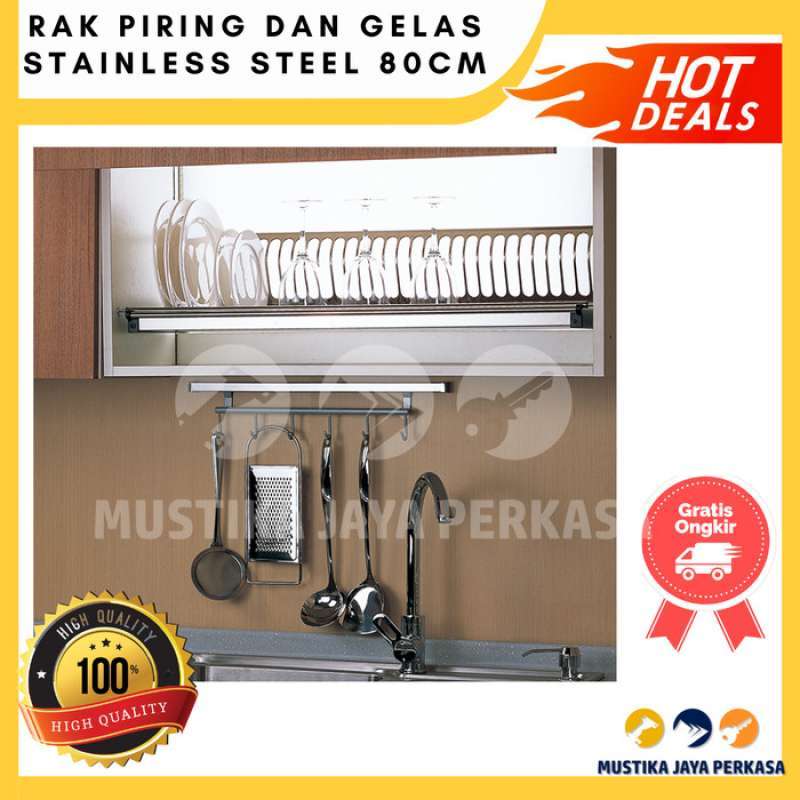 Jual Rak Piring Stainless Rak Gelas Stainless 80 Cm GRATIS ONGKIR di ...