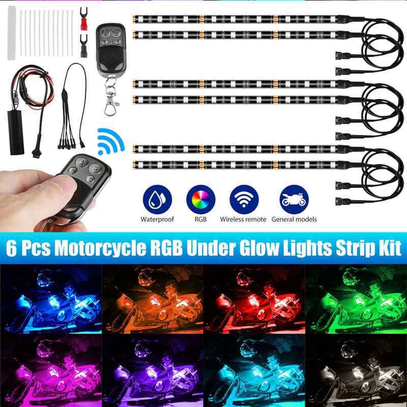 Promo 1 Hingga 6 Lampu Led Sepeda Motor Rgb Warna-warni Lampu Atmosfer ...