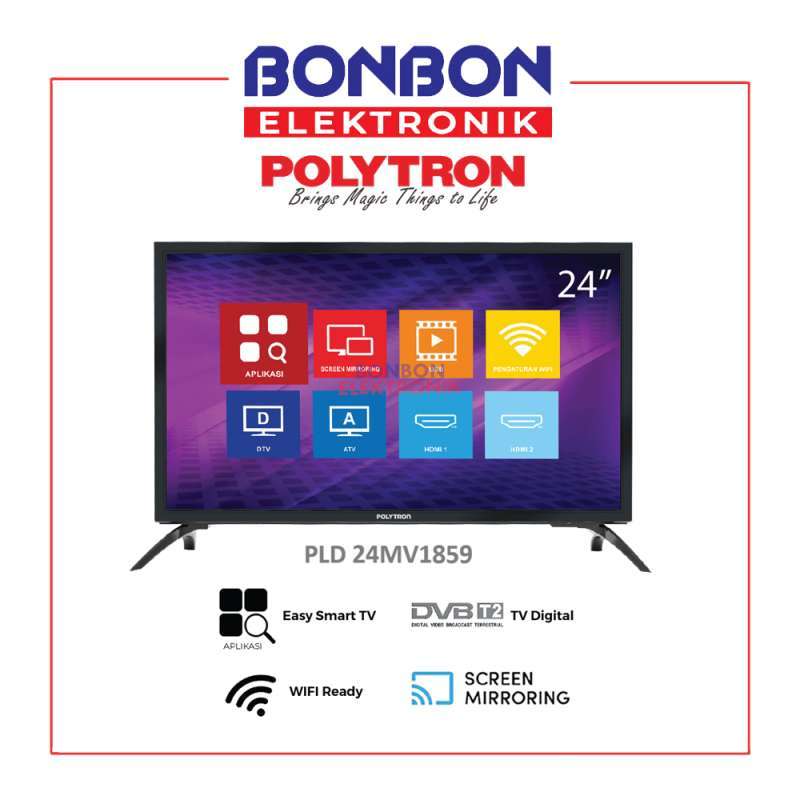 Promo Polytron LED Smart TV 24 Inch PLD 24MV1859 / Digital Youtube Mola ...