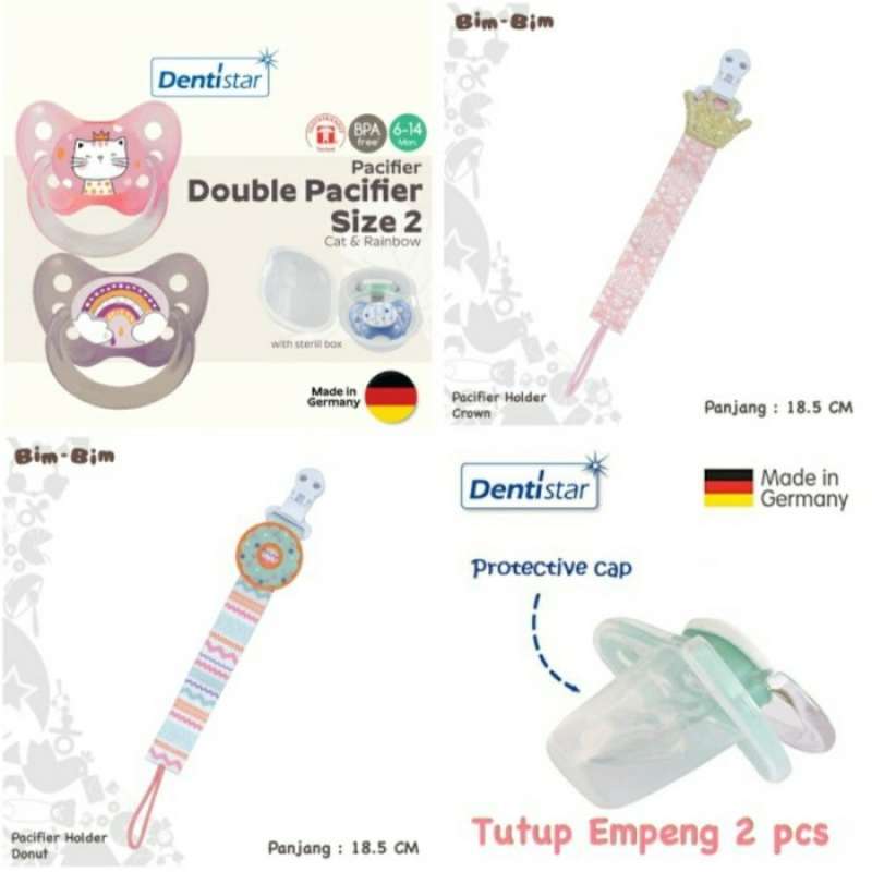 Jual Dentistar Orthodentic Pacifier 6-14 bln + tutup empeng + tali di ...