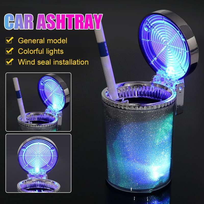 Jual Asbak Mobil Premium Led Rgb Portable Car Ashtray Cup Asbak Abu ...