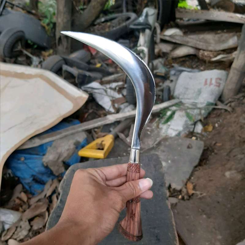 Jual sabit mini baja putih cantik imut baja hss anti karat bening gagah ...