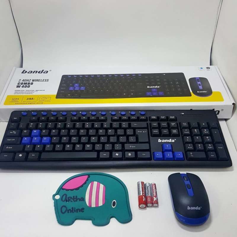 Promo Keyboard Mouse Wireless 2.4Ghz Banda Free Battery Promo Diskon 10 ...