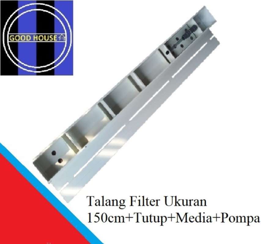 Promo Top Filter / Talang Filter 150Cm+Tutup+Media+Pompa / Talang ...