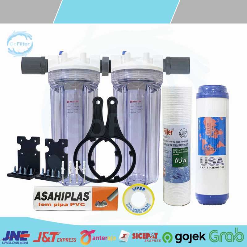 Promo PAKET FILTER AIR 2 TAHAP / 2 SARINGAN / FILTER AIR KERUH KOTOR ...