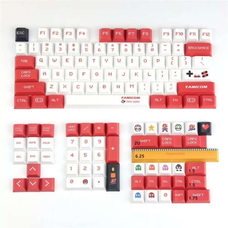 Promo Keycaps Pbt Super Mario Cherry Profile Red Edition Diskon 10% di ...