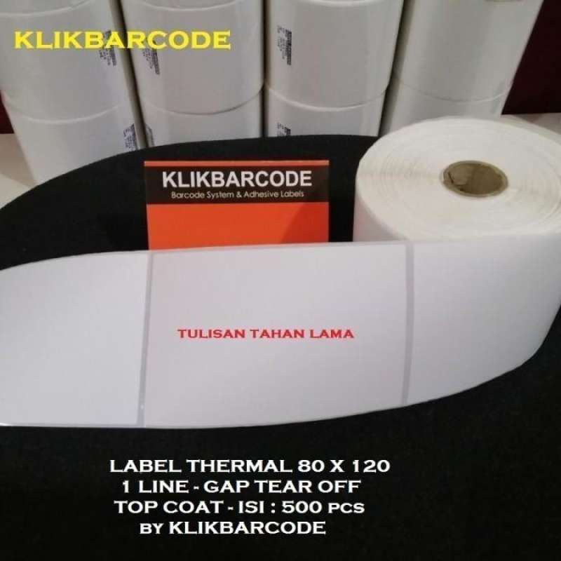 Jual Barcode Label Direct Thermal 80 X 120 Mm - 8 X 12 Cm - Isi : 500 ...