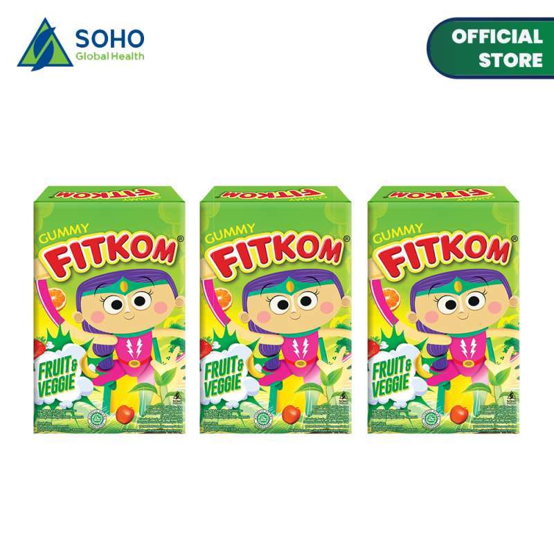 Jual Fitkom Gummy Jelly Fruit & Veggie Multivitamin Ekstrak Buah dan ...