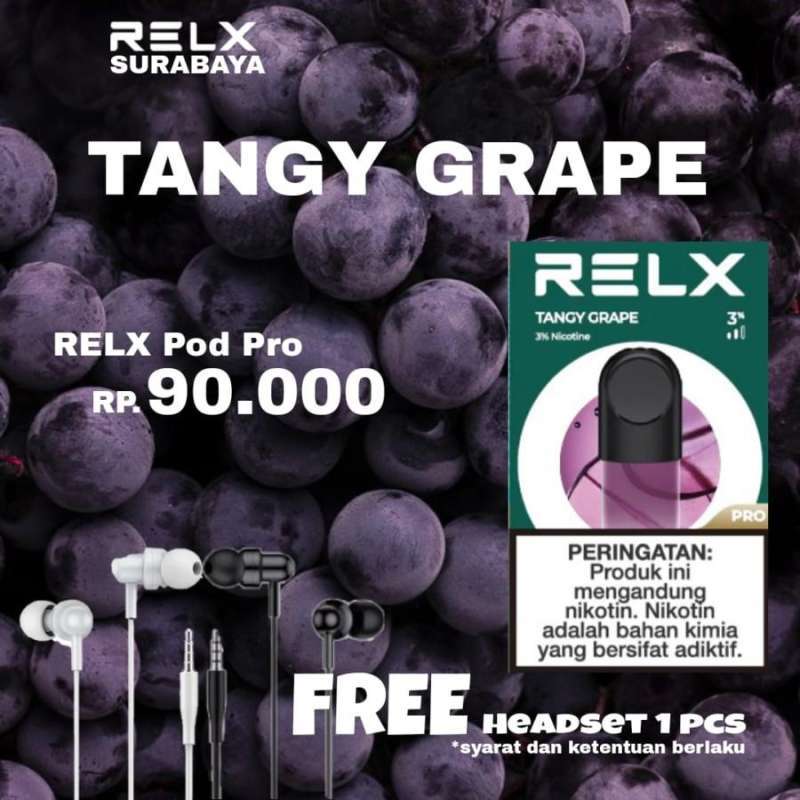 Jual RELX Pod Pro Ceramic Tangy Grape (Tangy Purple) Ori 100% Isi 1 pod ...